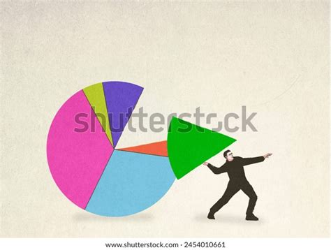Illustration Businessman Throwing Pie Chart Stock Illustration