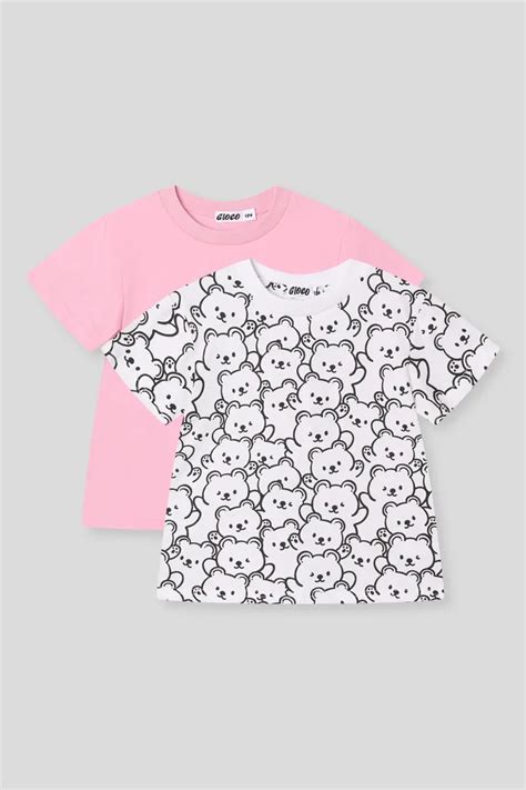 Набор из 2 хлопковых футболок с принтом Gioco цена 1530 ₽ купить в интернет магазине СТОКМАНН