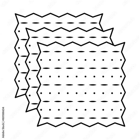 Matsu Three Unleavened Cereal Cakes Sketch Traditional Jewish Food