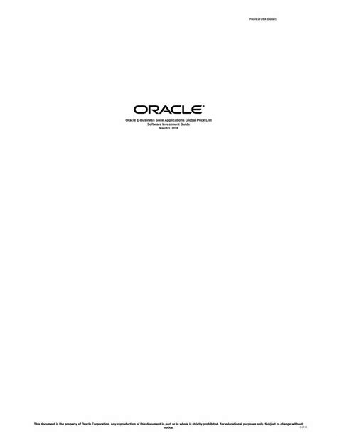 Pdf Oracle E Business Suite Applications Global Price List · Option Application Access