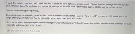 Solved 1 Point This Question Concerns Block Cipher