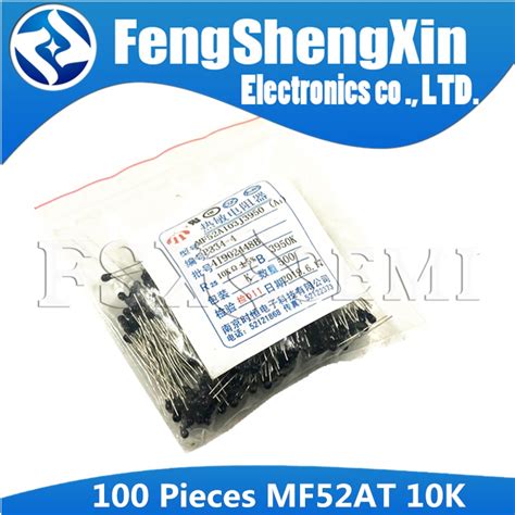 ตัวต้านทานเทอร์มิสเตอร์ MF52A 10K OHM NTC MF52AT 3950 NTC-MF52AT MF52 ...
