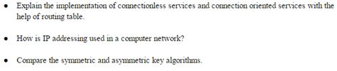 Solved Explain The Implementation Of Connectionless Services