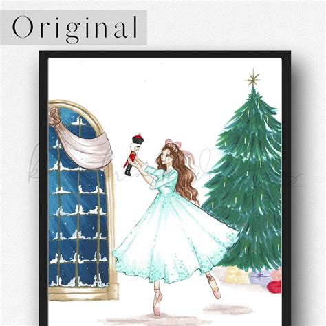 Nutcracker Clara Ballerina Nutcracker Ballet Christmas T Dancer Nutcracker Decor Wall Art