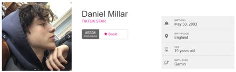 Daniel Millar Model And Tiktoker Lpsg