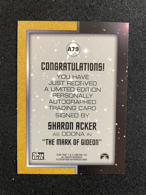 Star Trek Tos Season 3 A79 Sharon Acker Odona Skybox Autograph Card Ebay