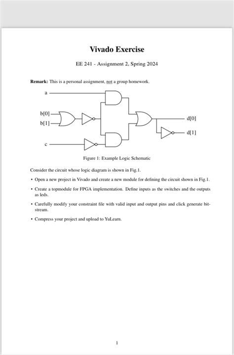 Vivado Exerciseee 241 ﻿assignment 2 ﻿spring