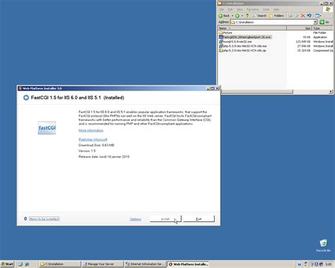 installation de iis 6 php et mysql sous windows serveur 2003