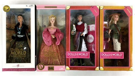 Lot 4 Barbie Dolls Of The World