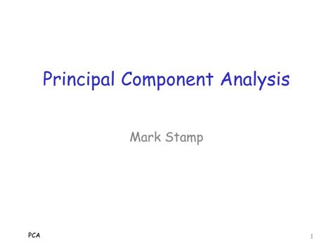PPT Principal Component Analysis PowerPoint Presentation Free Download ID 5573259
