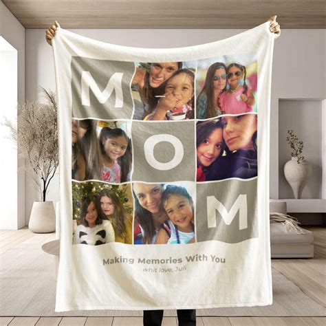 Personalized Mom Photo Blanket Custom Blanket With Photo Collage