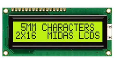 Mc21605c6w Spr V2 Display Monocromatico Lcd Midas Alfanumerico 2x16 Caratteri Rs