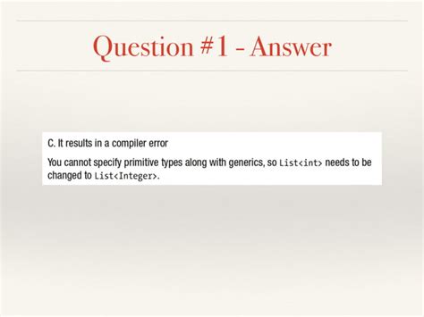 Java Generics Quiz Questions PPT