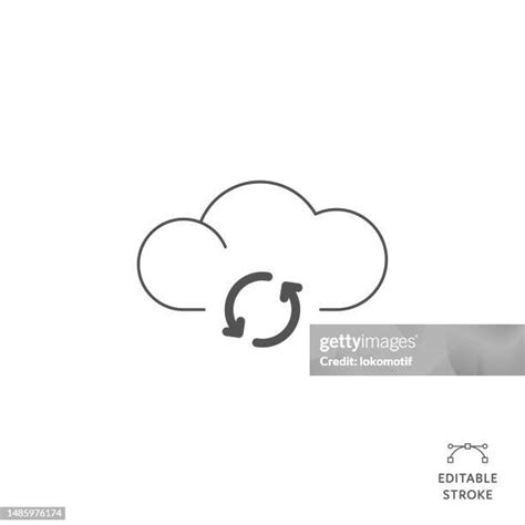 Syncing Cloud Computing Flat Line Icon With Editable Stroke The Icon Is