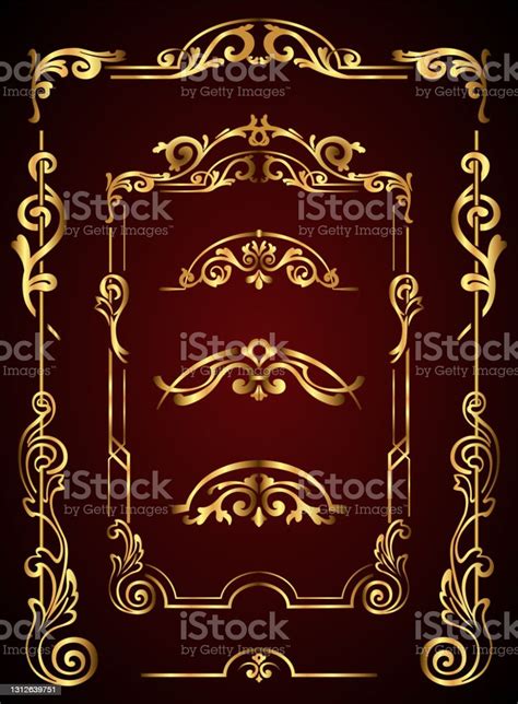 번성 서예 디자인 요소 페이지 장식빈티지 소용돌이와 스크롤 복고풍 디자인 프레임 및 초대장을 위한 화려한 기호 개체 그룹에 대한 스톡 벡터 아트 및 기타 이미지 Istock