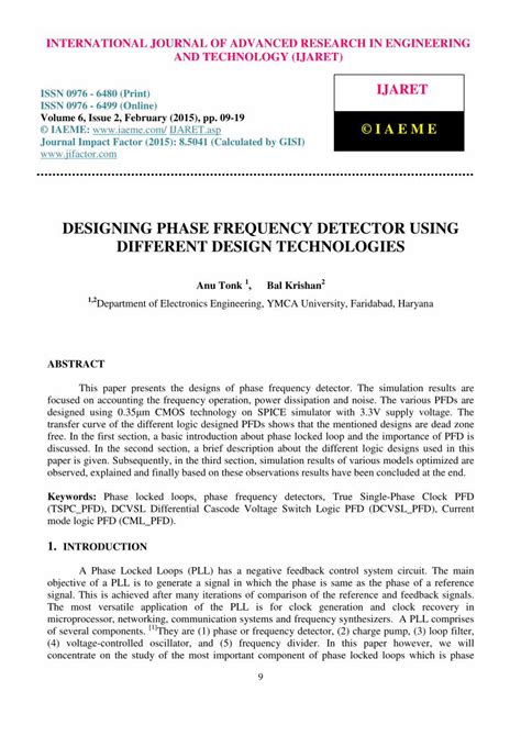 Pdf 2 Designing Phase Frequency Detector … · Designing Phase Frequency Detector Using