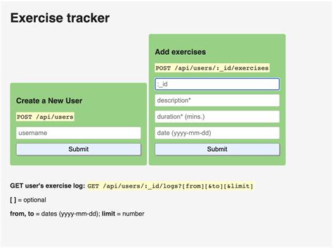 exercise tracker api