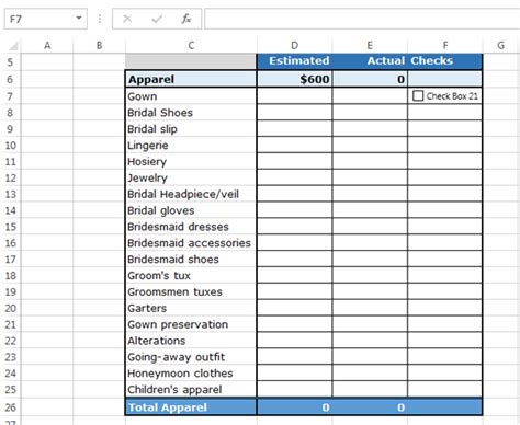 How To Use Checkboxes To Create Checklist Template In Excel