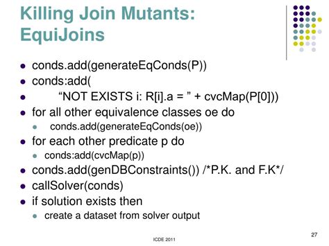 Ppt Generating Test Data For Killing Sql Mutants A Constraint Based Approach Powerpoint