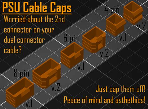 Pc Psu Cable Cap For Cpu Epspci E Connectors By Kageve Download Free Stl Model