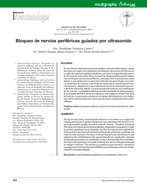 Bloqueo De Nerviso Periferico Guiado Por Ultrasonido Pdf