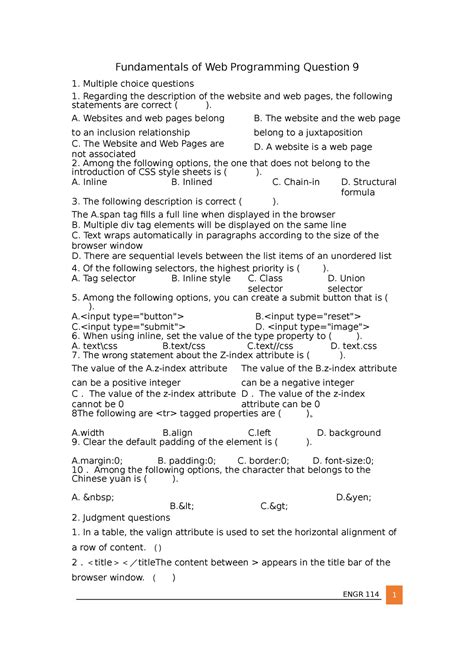 week 9 fundamentals of web programming question 9 fundamentals of web