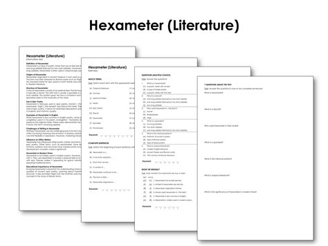 Hexameter Literature Made By Teachers