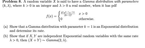 Solved Problem 8 A Random Variable X Is Said To