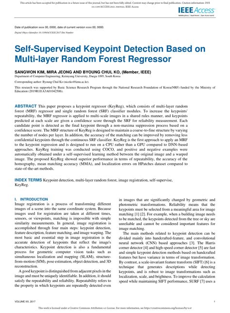 Pdf Self Supervised Keypoint Detection Based On Multi Layer Random Forest Regressor