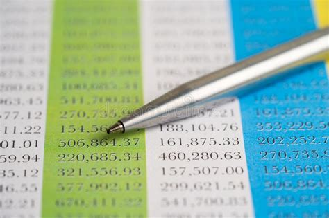 Spreadsheet Table Paper With Pen Finance Development Banking Account Statistics Investment