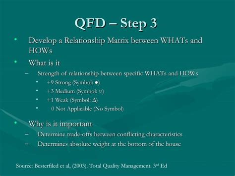 Introduction To Quality Functional Deployment Qfdppt
