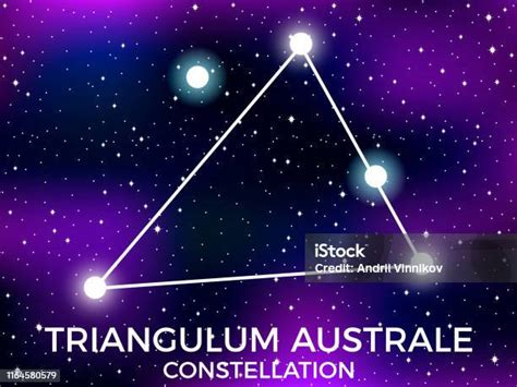 삼각형자리 오스트랄 별자리 별이 빛나는 밤 하늘입니다 별과 은하의 클러스터 깊은 공간 벡터 일러스트레이션 0명에 대한 스톡 벡터 아트 및 기타 이미지 Istock