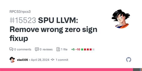 Spu Llvm Remove Wrong Zero Sign Fixup By Elad335 · Pull Request 15523