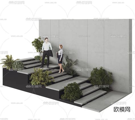 户外台阶 景观楼梯3d模型下载id141106583dmax免费模型 欧模网