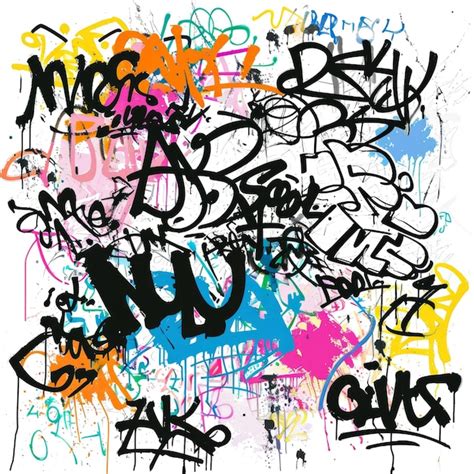 Street Art Graffiti Texture With Tags Doodleswords Calligraphy