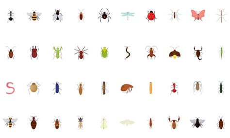 Premium Vector Set Of Different Colored Insect Icons Vector Illustration