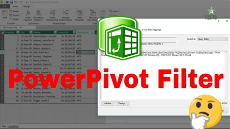 Powerpivot Filter Using Table View Or Query Editor Powerpivot Tutorials Youtube