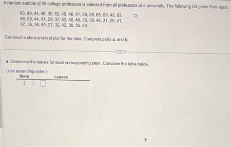 Solved A Random Sample Of 40 College Professors Is Selected