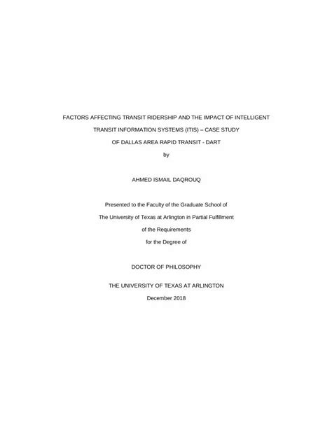 Pdf Factors Affecting Transit Ridership And The Impact Of Dokumentips