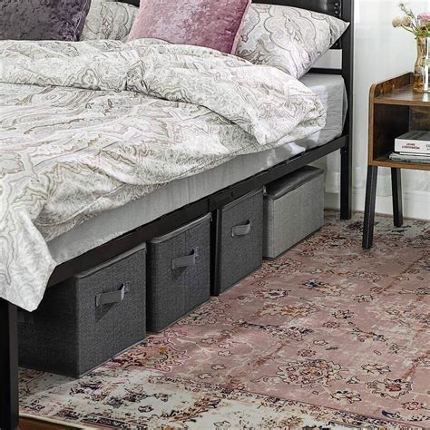 Three Grey Foldable Storage Boxes Basket Bins By Momentum