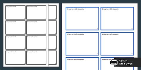 Enterprise And Employability Blank Flashcards