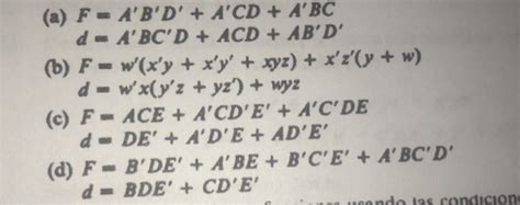 Solved Simplify The Boolean Function F Using The Conditions Chegg Com