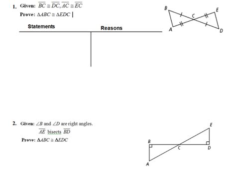 Solved Given BC DC AC EC Prove BC DC Statements Chegg