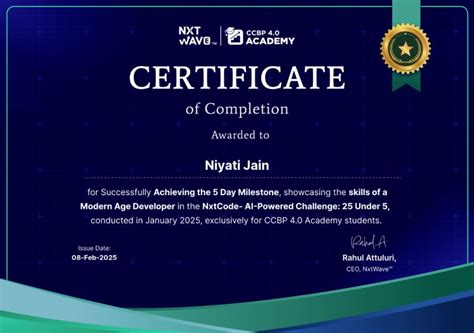 nxtwave ai machinelearning coding debugging challengecompleted… niyati jain