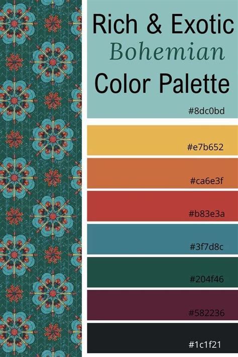 Rich And Exotic Bohemian Color Palette Boho Style Color Trends Rich And Exotic Bohemian Color Palette Boho Style Color Trends