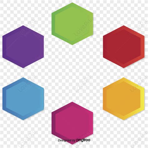 컬러 6각형소재육각형분석 Png 일러스트 무료 다운로드 Lovepik