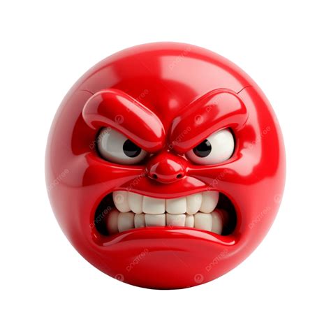 Facada De Emoji Vermelho Furioso Mostrando Expressão Extrema De Raiva