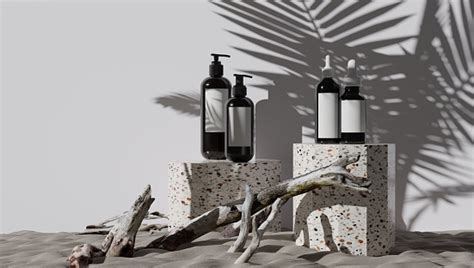 3d 포디움 디스플레이 세트 공백 흰색 배경을 복사합니다 화장품 또는 미용 제품 프로모션 모형 돌과 천연 나무로 만든 받침대 0명에 대한 스톡 사진 및 기타 이미지 Istock