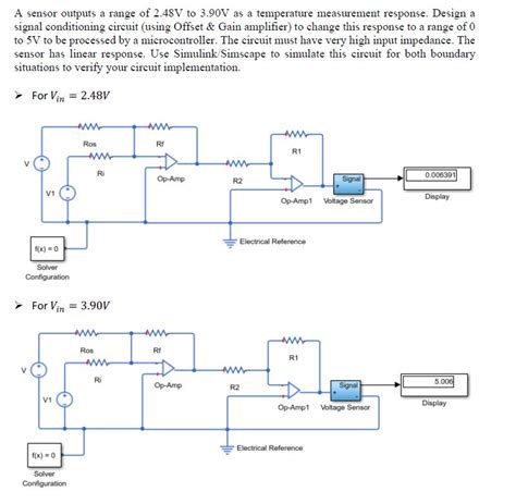 solved a sensor outputs a range of 2 48v to 3 90v as a