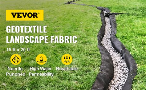 Vevor Geotextile Landscape Fabric 15ft X 20ft 8 Oz Non Woven Pp